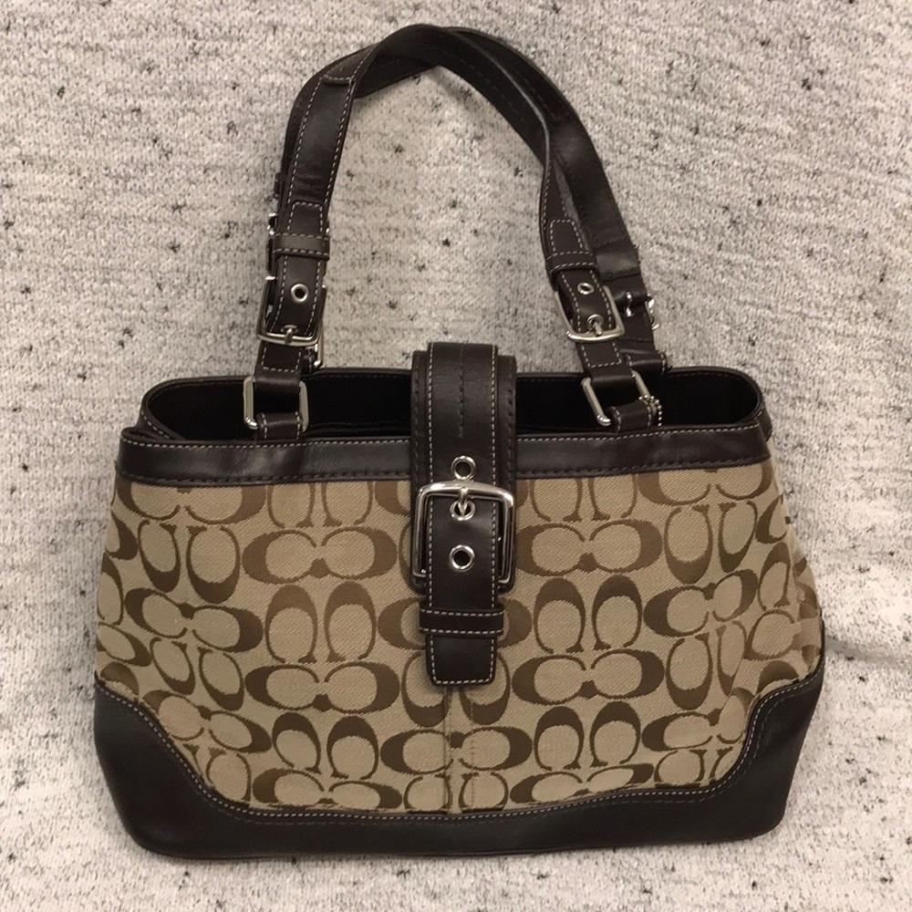 Authentic Signature Coach Brown Hampton Purse - Gem